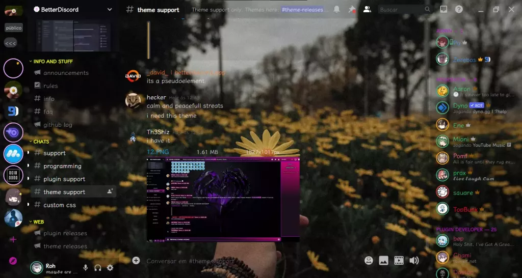 Theme Flowers (yellow suit) for Discord download on VSThemes.org