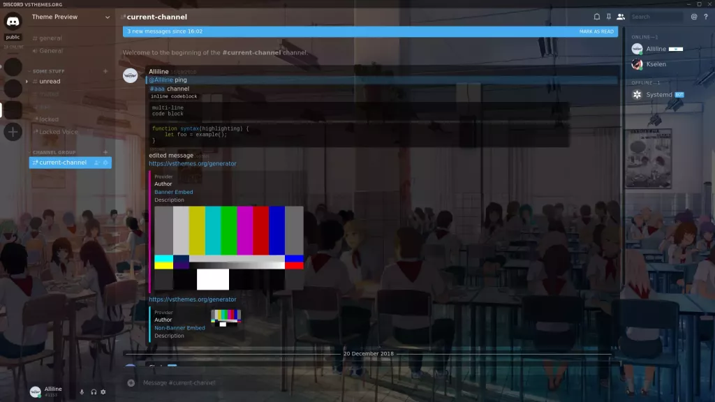 Theme Everlasting Summer (dining room) for Discord download on VSThemes.org