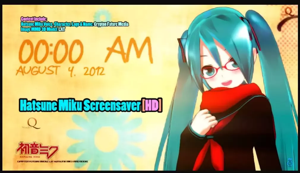Screensaver Talking Hatsune Miku for Windows download on VSThemes.org