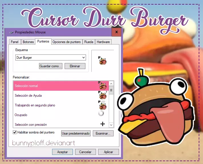 Cursors Bad Burger on Windows download on VSThemes.org
