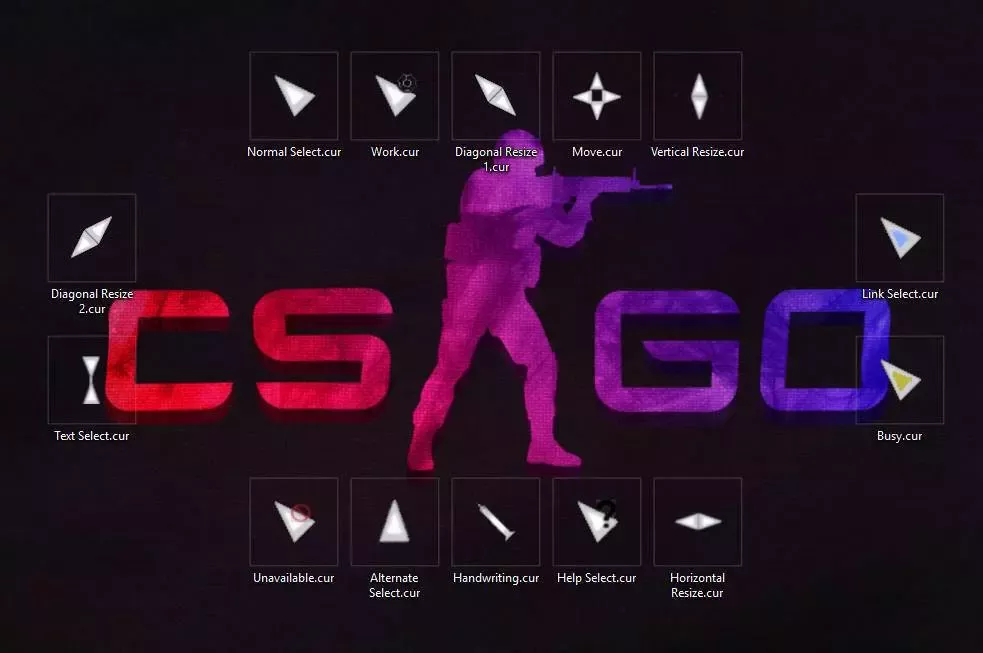 Курсоры CS:GO - серые указатели из игры для Windows скачать на VSThemes.org