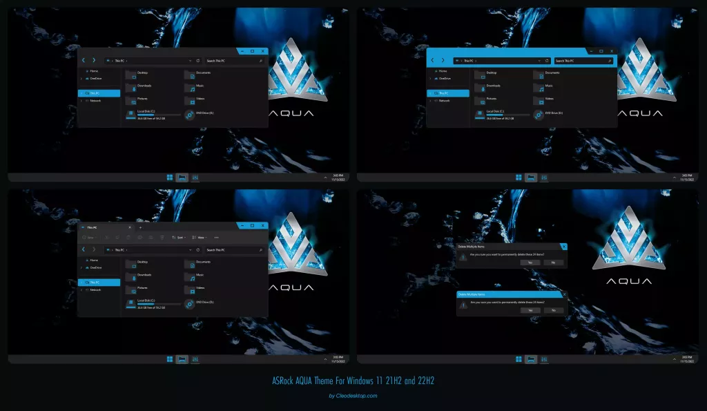 Theme ASRock AQUA for Windows 11 download on VSThemes.org