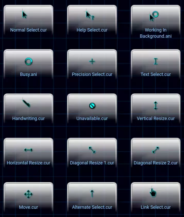 Cursors Black and Blue Aero on Windows download on VSThemes.org