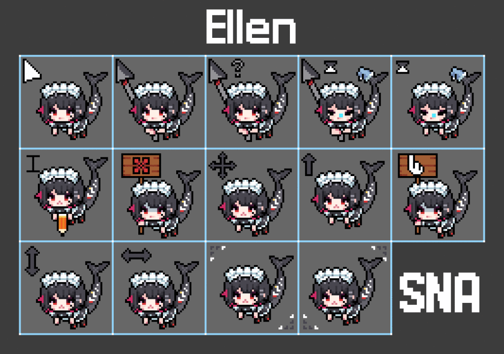 Cursors Ellen Joe Shark (ZZZ) on Windows download on VSThemes.org