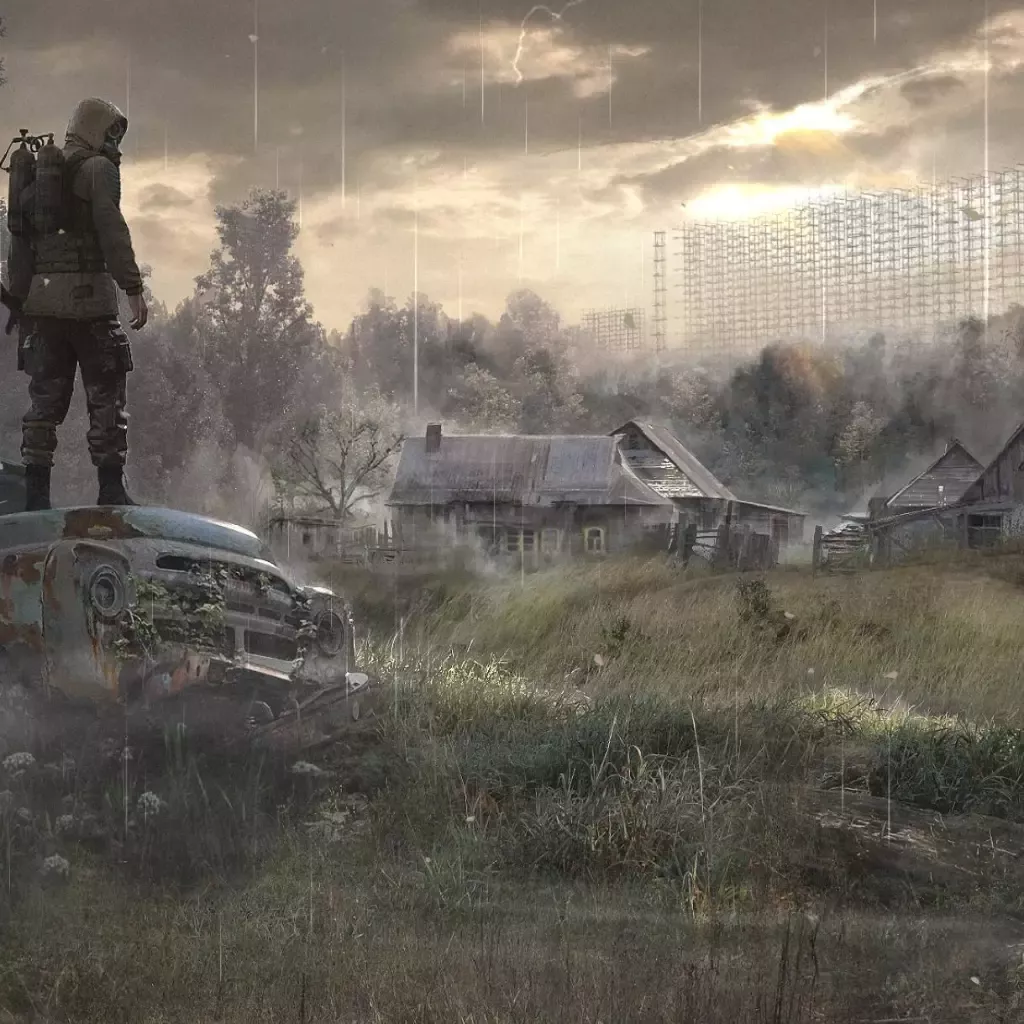 Live wallpaper STALKER, devastation in the village download on VSThemes.org
