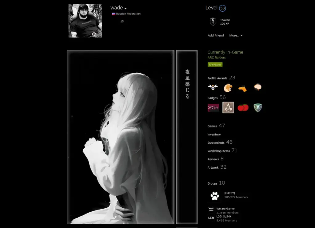 Steam Artwork Girl in white download on VSThemes.org