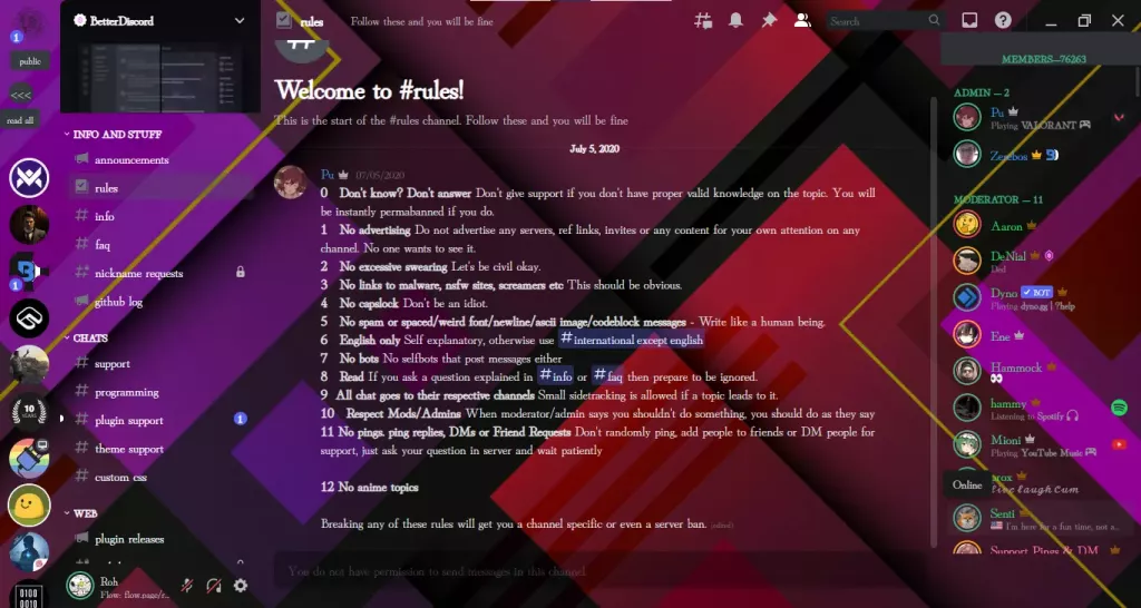Theme Colorful Geometric Shapes for Discord download on VSThemes.org
