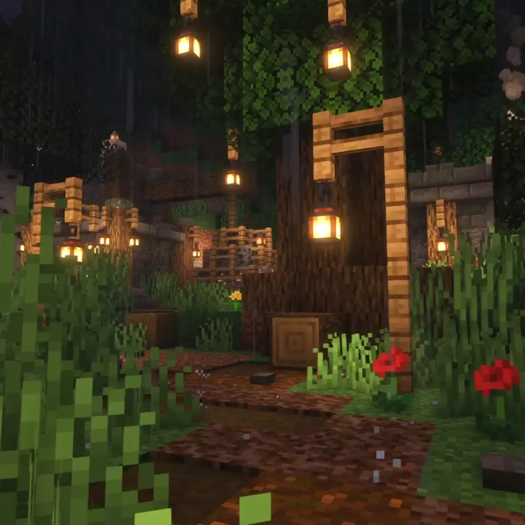 Живые обои Minecraft rain, лес скачать на VSThemes.org