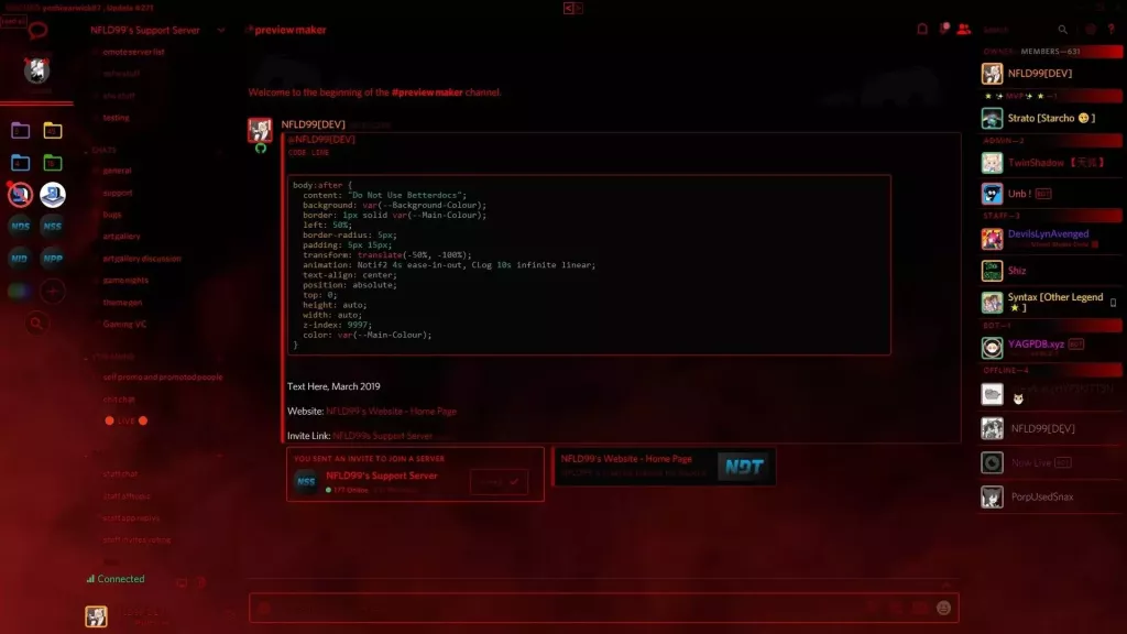Theme Red nebula (yoshiwarwick87) for Discord download on VSThemes.org