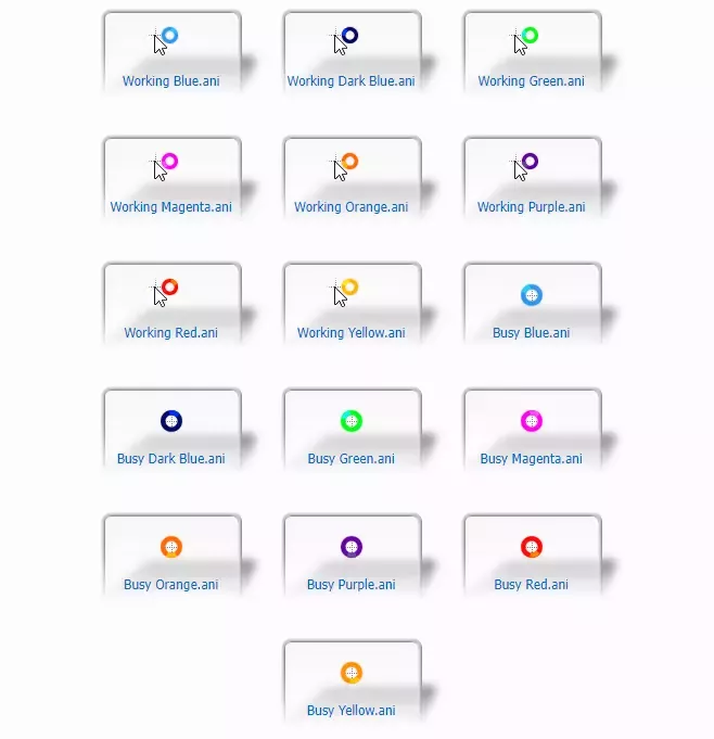 Cursors Multi-colored loading animations on Windows download on ...