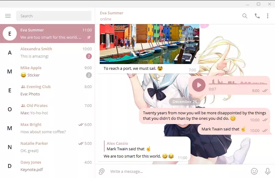 Тема Ай Хаясака, аниме Госпожа Кагуя для Telegram скачать на VSThemes.org