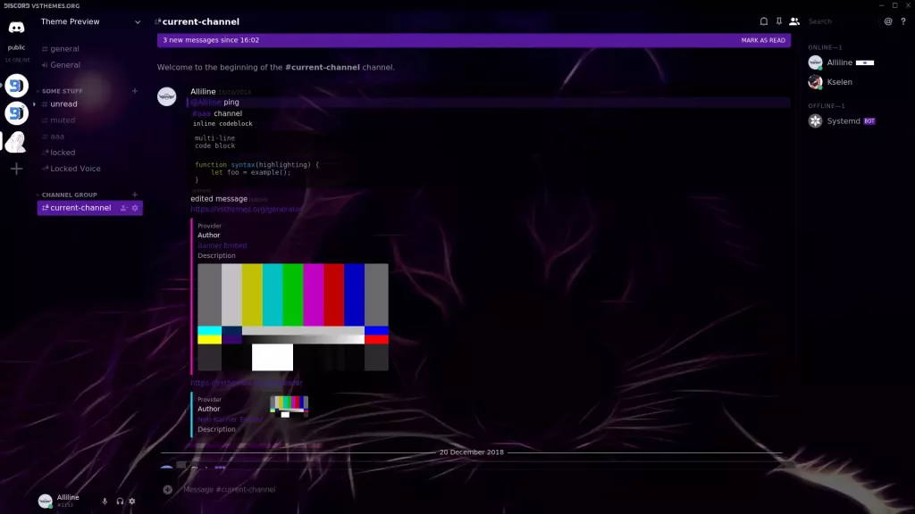 Theme Purple Essays Cat for Discord download on VSThemes.org