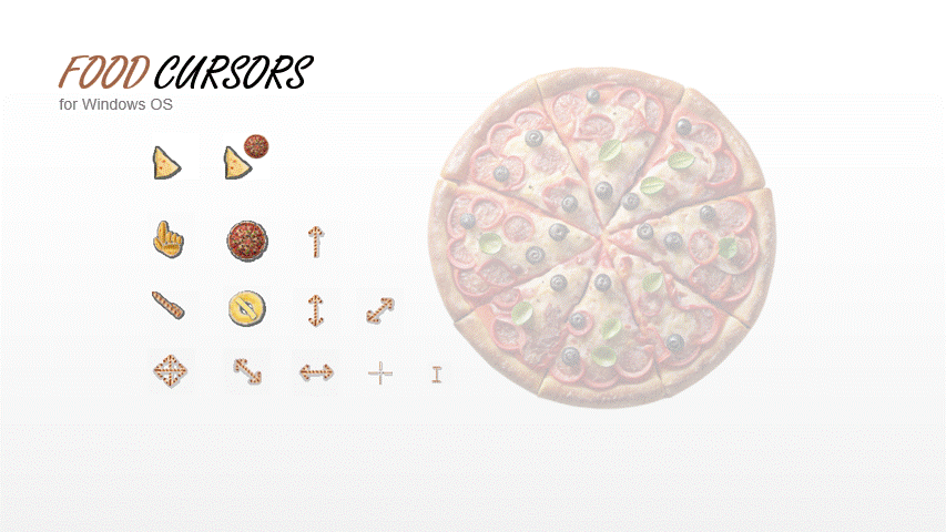 Cursors Pizza on Windows download on VSThemes.org