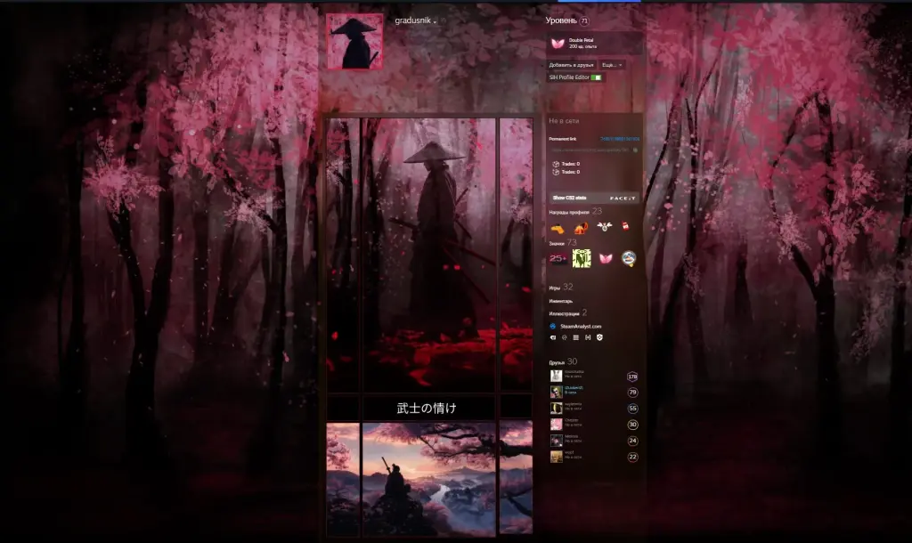 Steam Artwork Samurai under sakura download on VSThemes.org