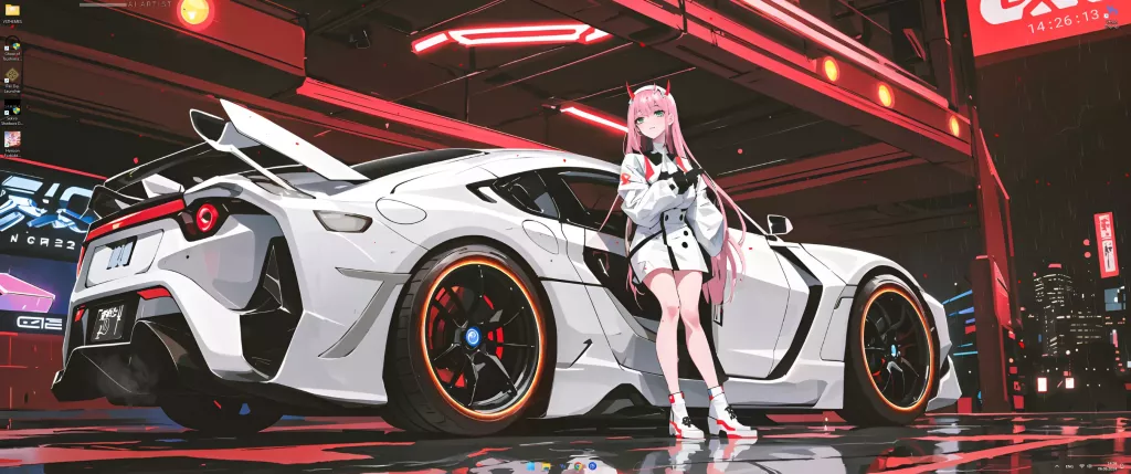 Live wallpaper Zero Two - Toyota GR86 download on VSThemes.org