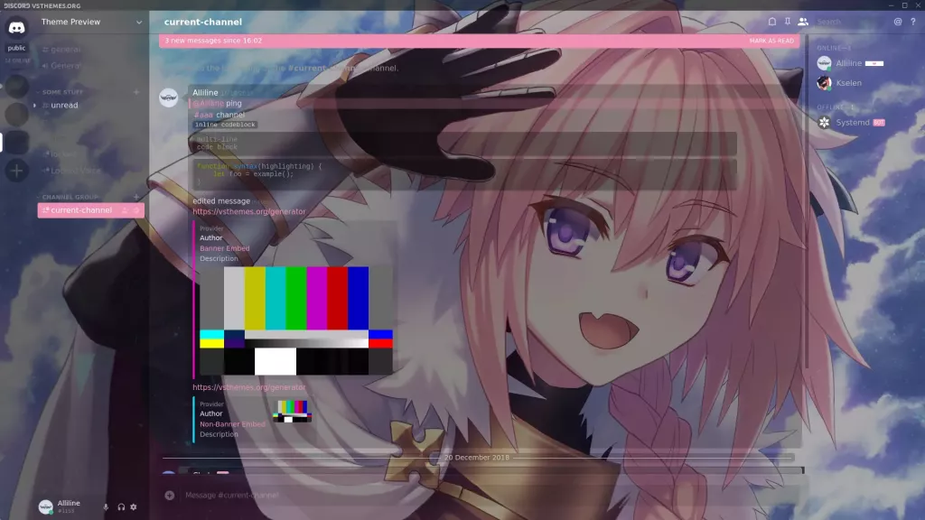 Theme Fate/Apocrypha of Astolfo v.3 for Discord download on VSThemes.org