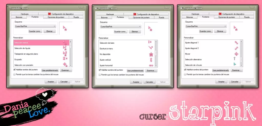 Cursors Pink Star on Windows download on VSThemes.org