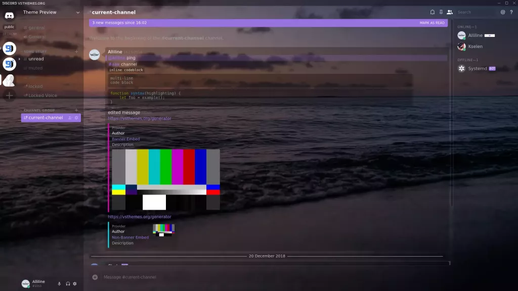 Theme ocean for Discord download on VSThemes.org