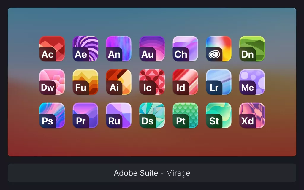 Icons Adobe Suite Mirage download on VSThemes.org