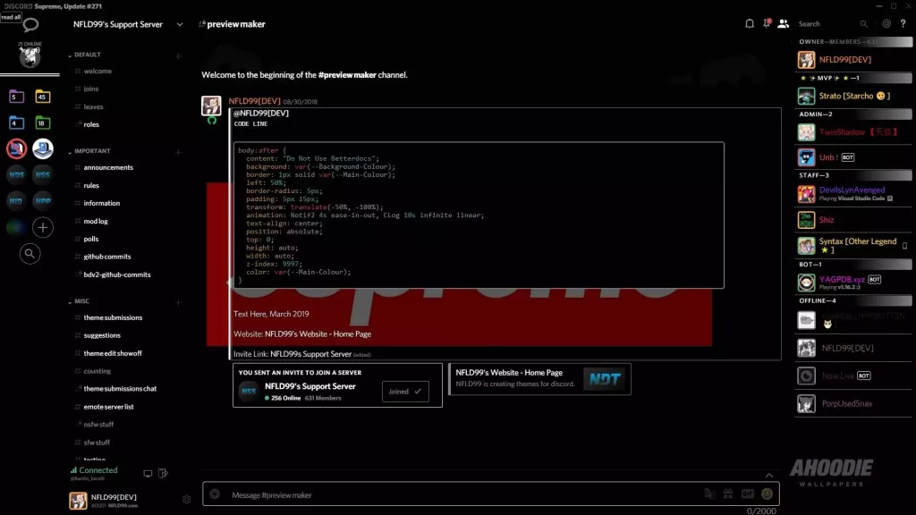 Theme Supreme for Discord download on VSThemes.org
