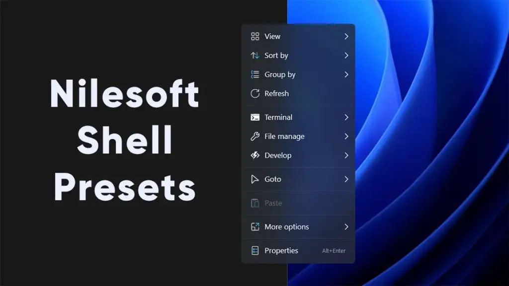 Nilesoft Shell - context menu design v.1.9.18 download on VSThemes.org