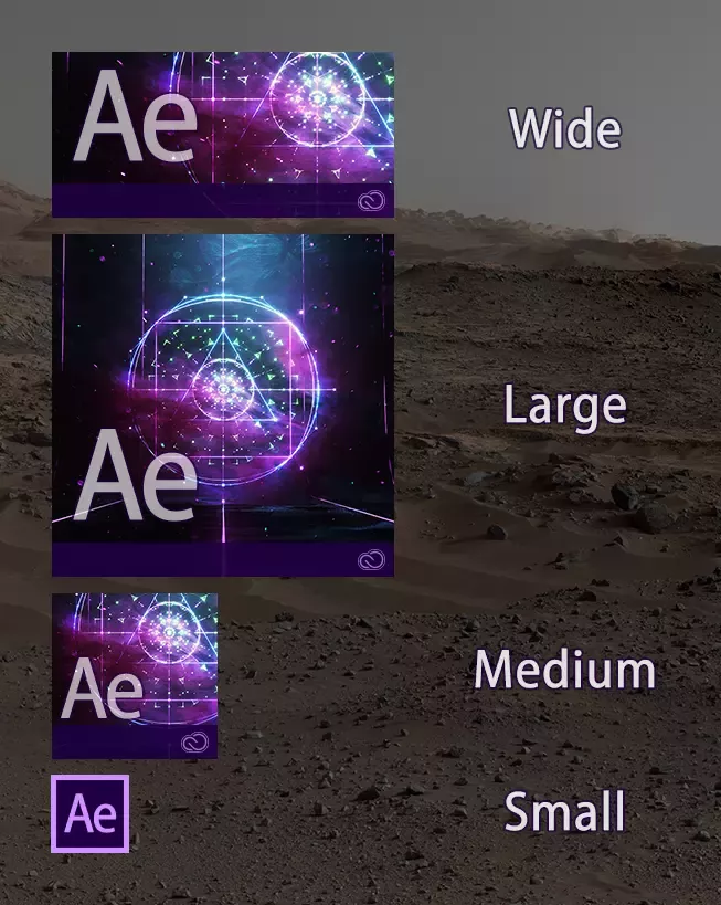 Icons Adobe After Effects Tiles 2018 download on VSThemes.org