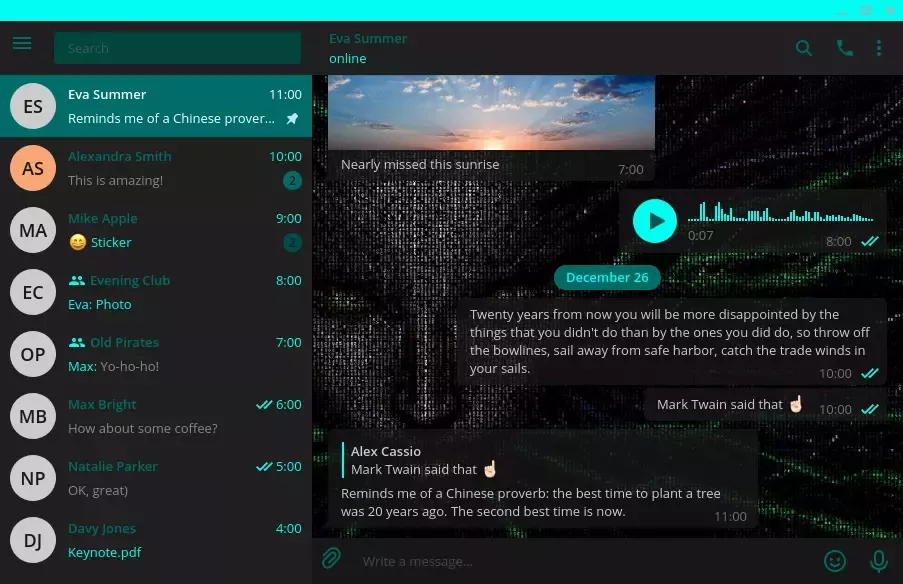 Theme Android girl for Telegram download on VSThemes.org