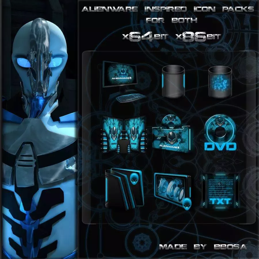 Icons Inspiration of Alienware, black and blue set from Bbosa for 7tsp ...