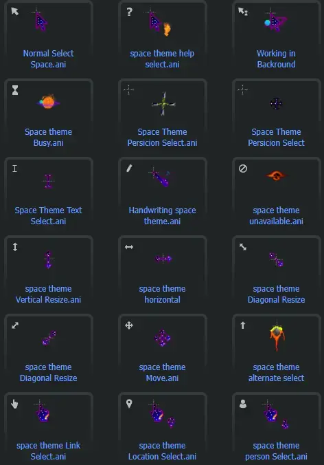 Cursors Purple space on Windows download on VSThemes.org