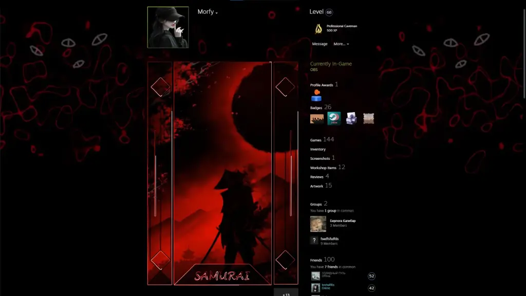 Steam Artwork Darkness samurai download on VSThemes.org