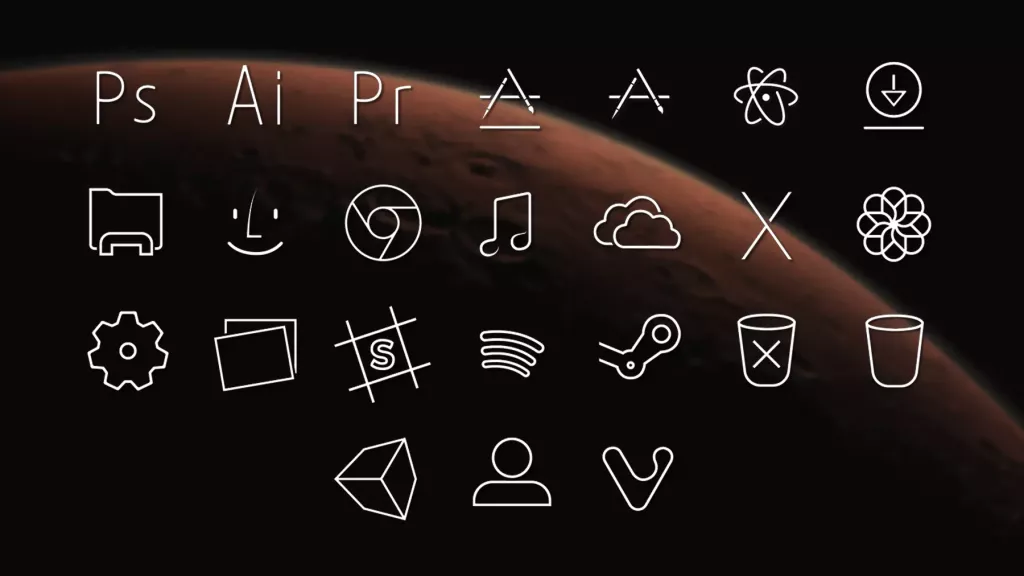 Icons White outline download on VSThemes.org
