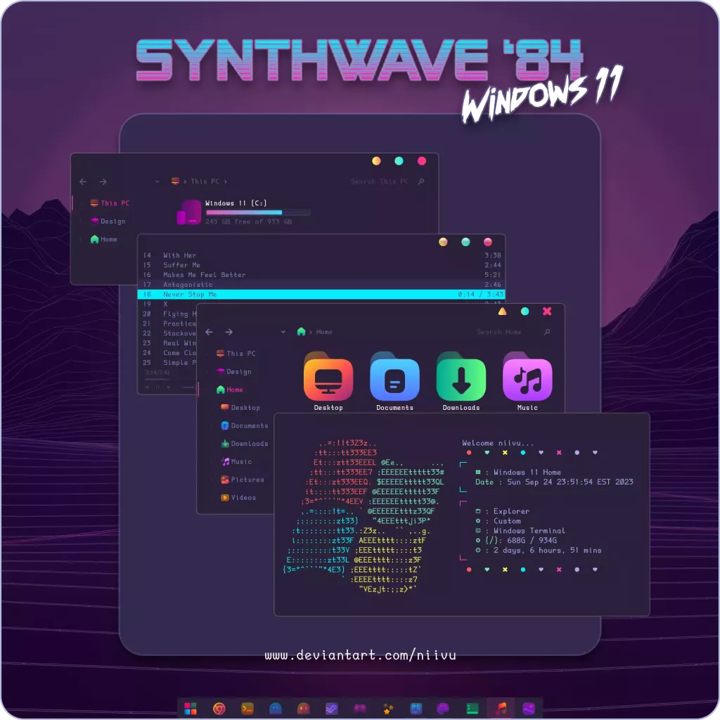 Theme Syntwave 84 for Windows 11 download on VSThemes.org