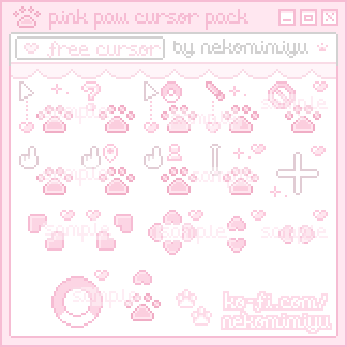 Cursors F2U pink paw on Windows download on VSThemes.org