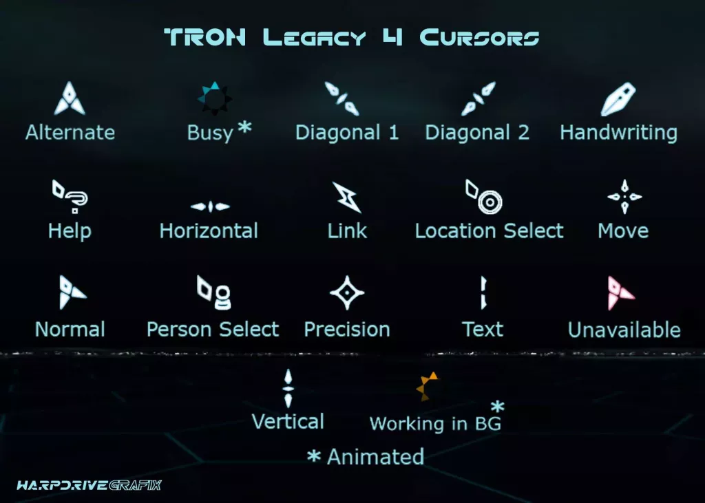 Cursors TRON Legacy, the fourth version on Windows download on VSThemes.org