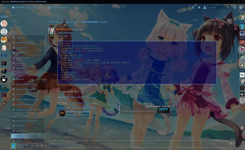Theme NEKOPARA Beach Kitties for Discord download on VSThemes.org