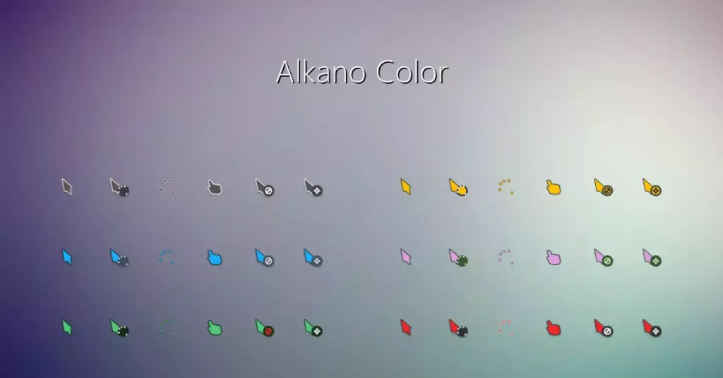 Курсоры Alkano шесть новых цветов для Windows скачать на VSThemes.org