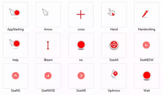 Cursors Red label on Windows download on VSThemes.org