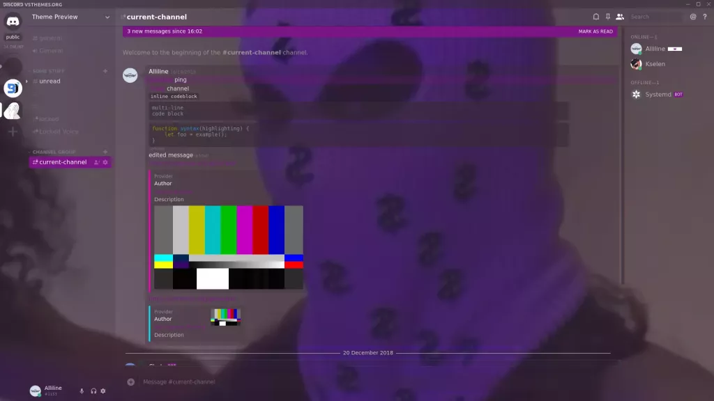 Theme Baby in $ mask for Discord download on VSThemes.org