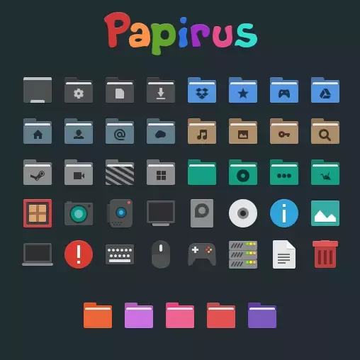Icons Papyrus, 11 colors for 7tsp download on VSThemes.org