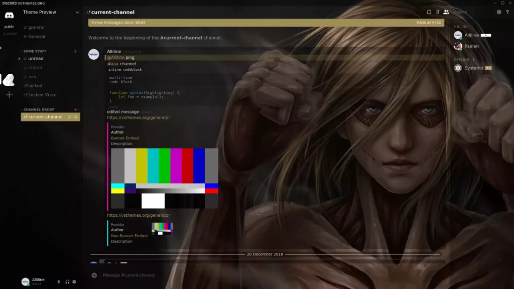 Theme AOT Attack of the Titans 2 for Discord download on VSThemes.org