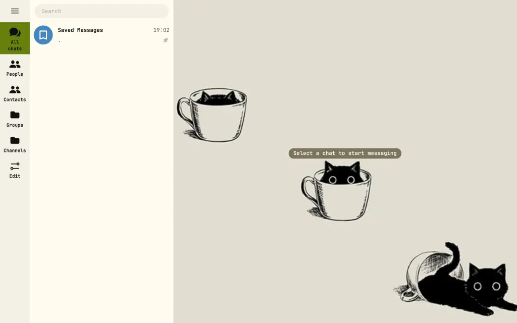 Theme Flexoki Cappuccino Cat for Telegram download on VSThemes.org