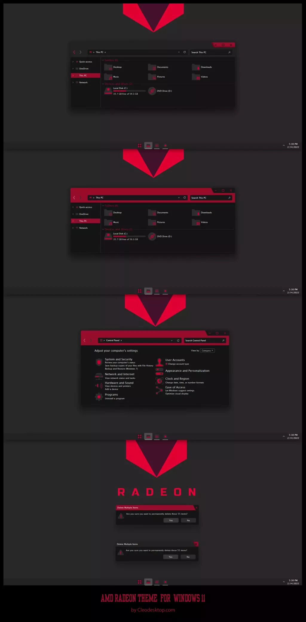 Theme AMD Radeon for Windows 11 download on VSThemes.org