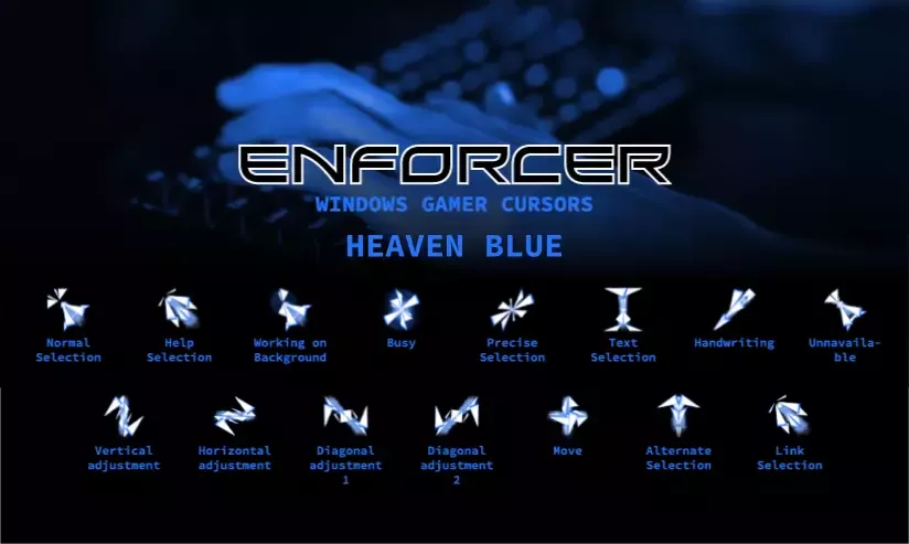 Cursors Enforcer Heaven Blue on Windows download on VSThemes.org