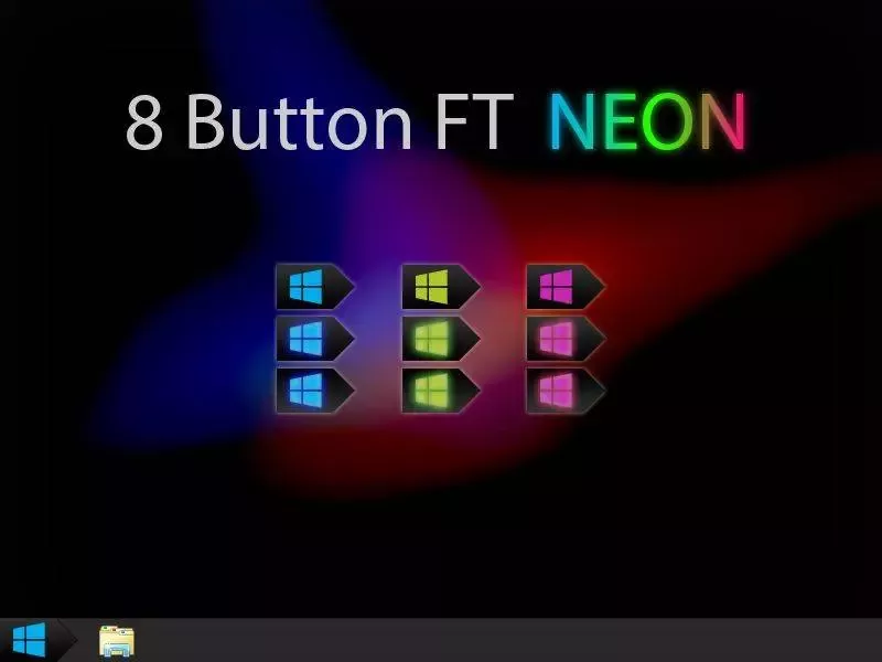 Start orb The eighth neon, 3 versions for Windows download on VSThemes.org