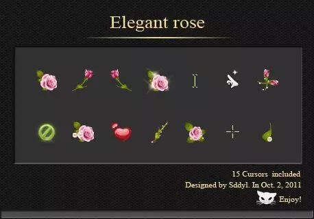 Cursors Elegant rose on Windows download on VSThemes.org