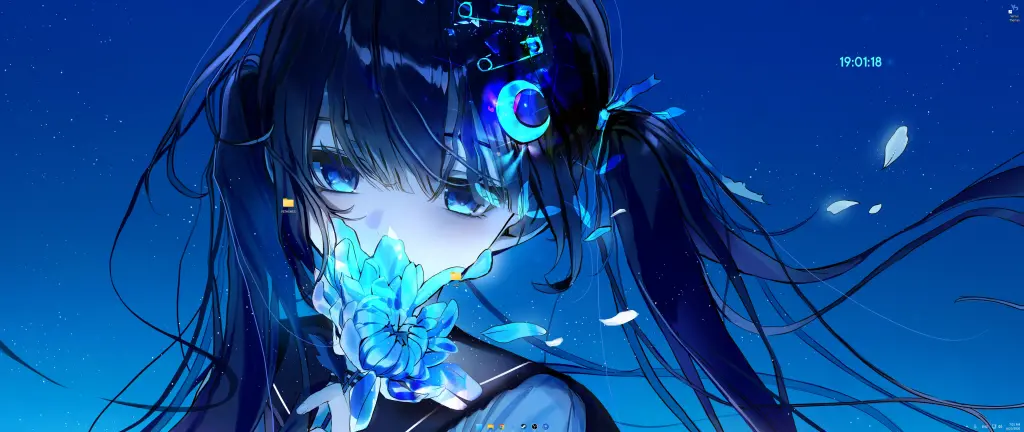 Live wallpaper Blue Melancholy Flower (eumi 114) download on VSThemes.org