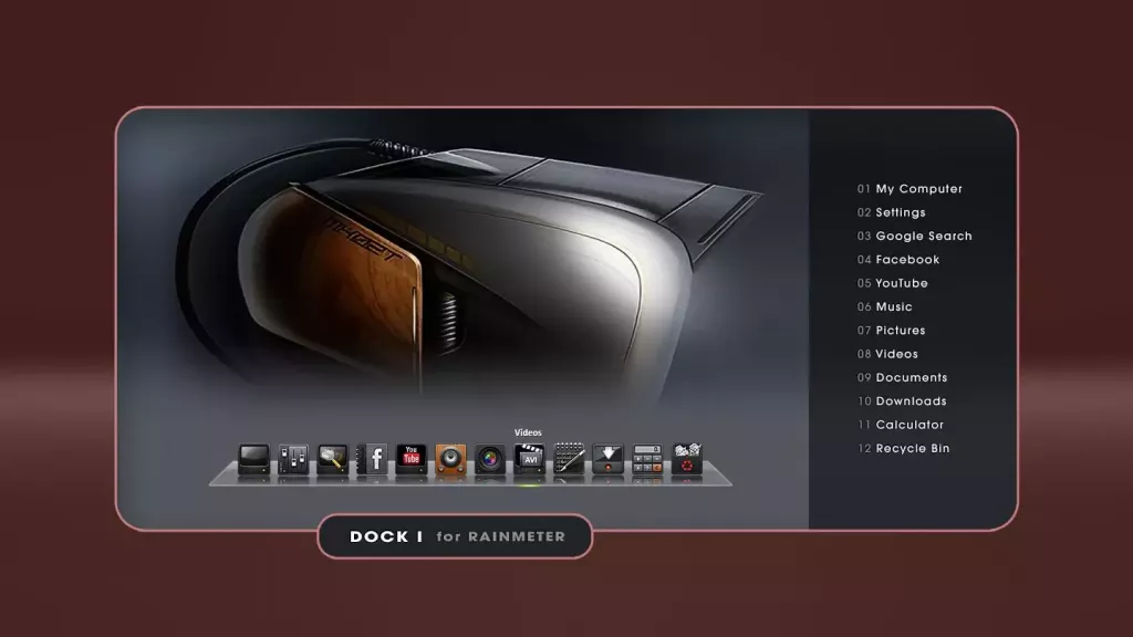 Skin LAUNCHER - DOCK I for Rainmeter download on VSThemes.org