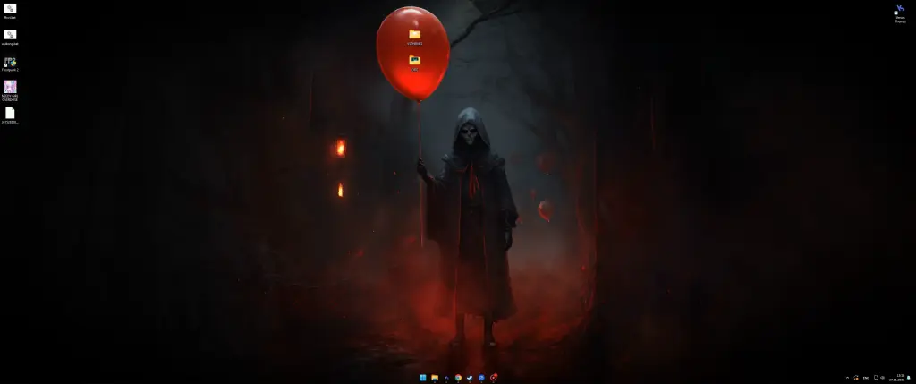Live wallpaper Death with a red balloon download on VSThemes.org