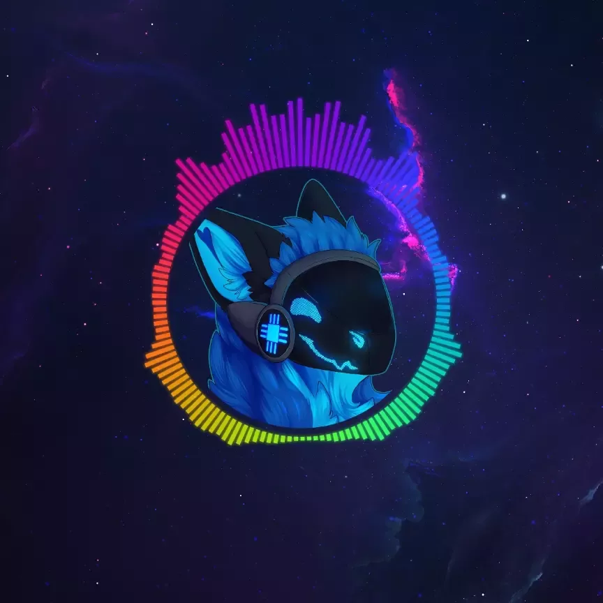 Live wallpaper Blue Protogen + Visualizer download on VSThemes.org