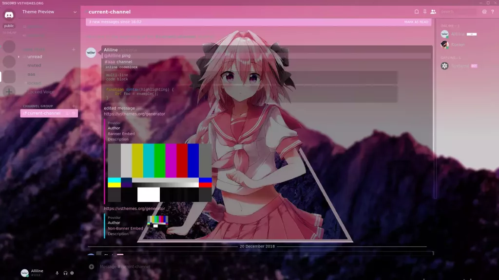 Theme Fate/Apocrypha of Astolfo v.5 for Discord download on VSThemes.org